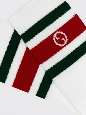 Gucci Striped Gg Monogram Cotton-blend Socks