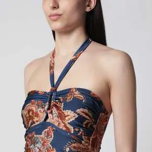 Zimmermann Aster Navy Jacobean One-piece Swimsuit