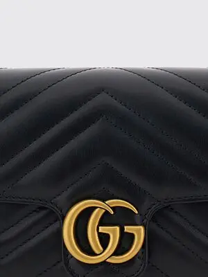 Gucci Gg Marmont Matelassé Chevron Nappa Mini Shoulder Bag - Black