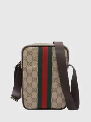 Gucci Gg Jacquard Fabric Crossbody Bag With Stripe Detail - Cream
