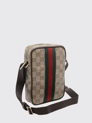 Gucci Gg Jacquard Fabric Crossbody Bag With Stripe Detail - Cream