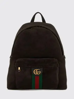 Gucci Ophidia Suede Backpack With Gg Monogram - Black