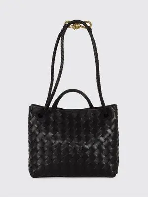Bottega Veneta Andiamo Small Handbag In Woven Leather With A Shoulder Strap - Black
