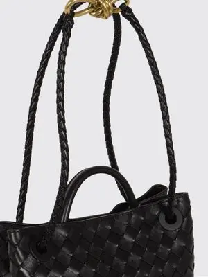 Bottega Veneta Andiamo Small Handbag In Woven Leather With A Shoulder Strap - Black