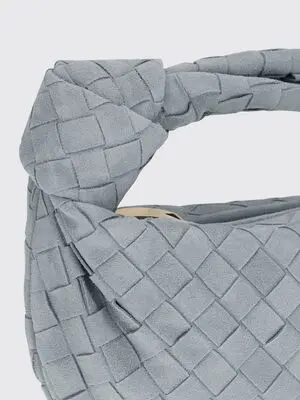 Bottega Veneta Mini Jodie Handbag In Intrecciato Leather With Knot - Silver