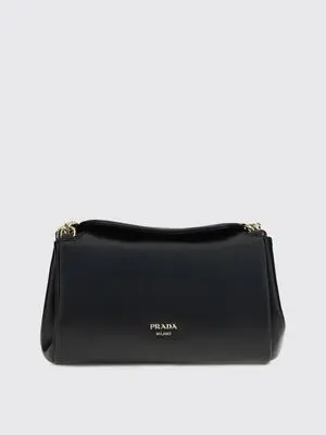 Prada Shoulder Bag With Gold Tone Chain Strap - Black