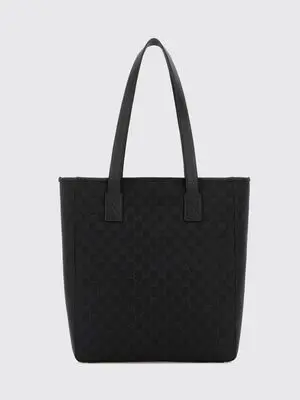 Gucci Gg Monogram Jacquard Fabric Tote Bag With Leather Handles