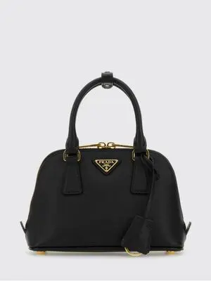 Prada Saffiano Leather Top Handle Bag - Black