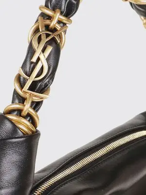 Saint Laurent Amalia Smooth Lambskin Hobo Bag With Monogram