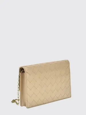 Bottega Veneta Andiamo Mini Intrecciato Lambskin Bag With Chain Strap - Cream