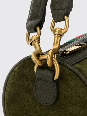 Gucci Ophidia Cylindrical Suede Shoulder Bag With Web Stripe