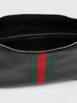 Gucci Lunetta Web Leather Shoulder Bag