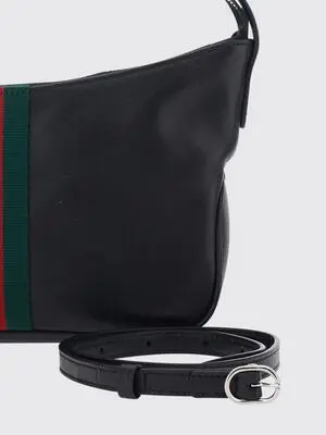 Gucci Lunetta Web Leather Shoulder Bag