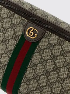Gucci Gg Supreme Belt Bag With Monogram And Web Stripe