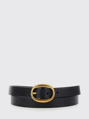 Saint Laurent Calfskin Leather Belt With Engraved Logo Buckle - Black