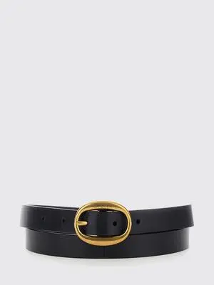 Saint Laurent Saint Laurent Calfskin Leather Belt With Engraved Logo Buckle Black
