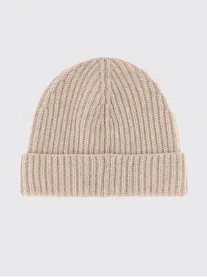 Loewe Ribbed Pure Cashmere Beanie With Cuff And Logo Patch