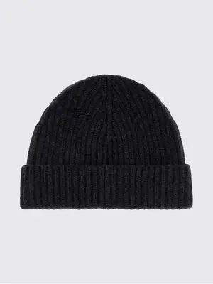 Loewe Ribbed Pure Cashmere Beanie With Cuff And Logo Patch