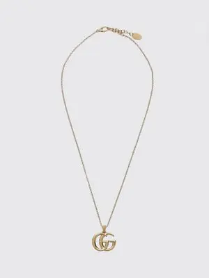 Gucci Gg Marmont -finish Metal Necklace With Pendant - Gold