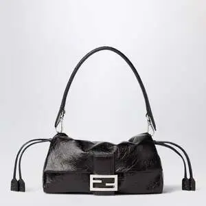 Fendi Soft Medium Baguette Bag In Crackled Leather