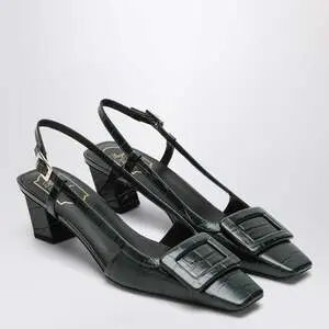 ROGER VIVIER Belle Vivier Night Slingback Pumps In Python-effect Leather