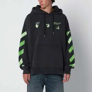 Off-White Washed Sweatshirt With Logo Prints