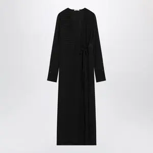 Fendi Jacquard Silk Long Dress - Black