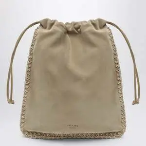 Prada Wish Pouch In Deserto Suede