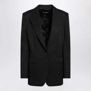Dolce & Gabbana Single-breasted Jacket In Wool - Black