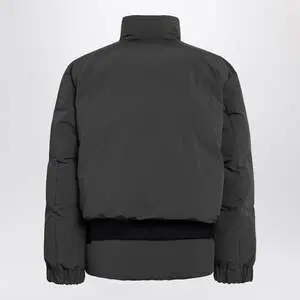 Sacai Khaki /navy Blue Down Jacket With Wool Insert