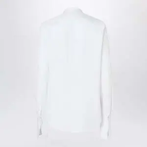 Fendi Cotton Poplin Mandarin Collar Shirt - White