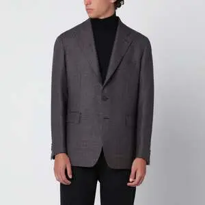 Tagliatore Single-breasted Jacket In Houndstooth Wool - Black