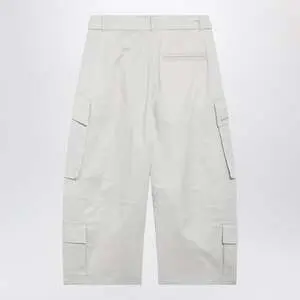 Acne Studios Light Grey Cotton Cargo Trousers With Belt