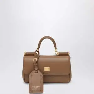 Dolce & Gabbana Mini My Sicily Handbag In Caramel Leather - Brown