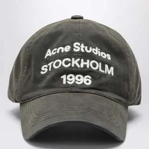 Acne Studios Baseball Cap With Logo In Faded - Black