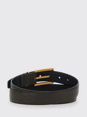 Saint Laurent Cassandre Embossed Leather Belt With Monogram