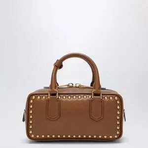 Miu Miu Arcadie Bag In Brandy Nappa Leather With Studs