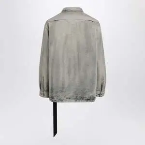 Rick Owens Wide-leg Trousers In Mineral Grey Washed Denim