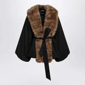 ROTATE BY BIRGER CHRISTENSEN Faux Fur Trimmed Belted Jacket