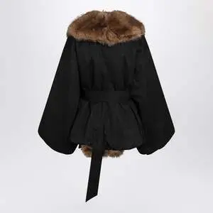 ROTATE BY BIRGER CHRISTENSEN Faux Fur Trimmed Belted Jacket