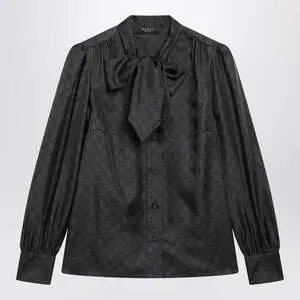 Gucci Silk Twill Shirt With Gg Print