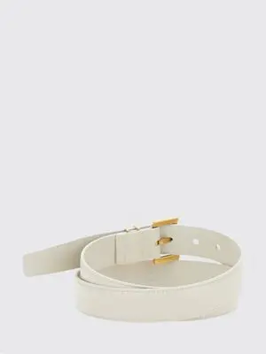 Saint Laurent Cassandre Belt With Monogram - White