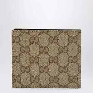 Gucci Beige Sand Gg Canvas Essence Classic Bi-fold Wallet