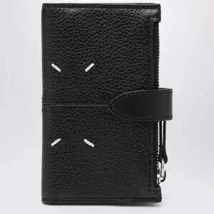 MAISON MARGIELA Leather Zip Card Holder With Coin Purse - Black