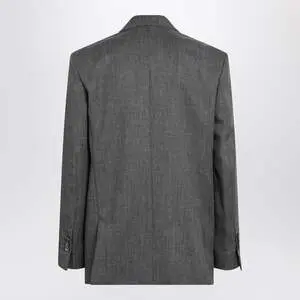 AMI Paris Double-breasted Carbon Grey Virgin Wool Blazer