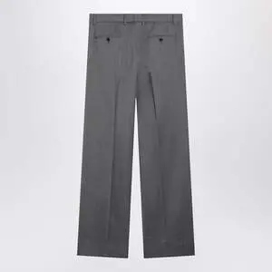 Dolce & Gabbana Grey Melange Flannel Pleated Trousers