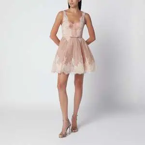 Zimmermann Valiant Light Mini Dress In Silk And Linen - Pink
