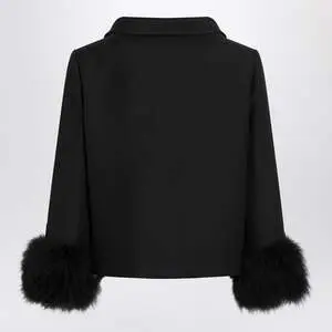 Valentino Garavani Jacket With A Peter Pan Collar In Virgin Wool And Silk