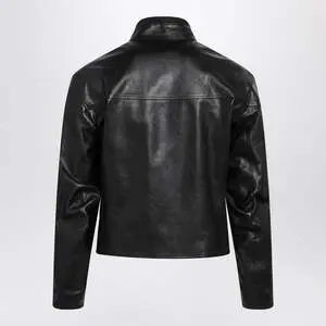 Gucci Leather Biker Jacket With Web Detail