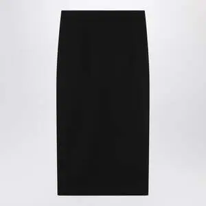 Dolce & Gabbana Midi Skirt In Virgin Wool - Black
